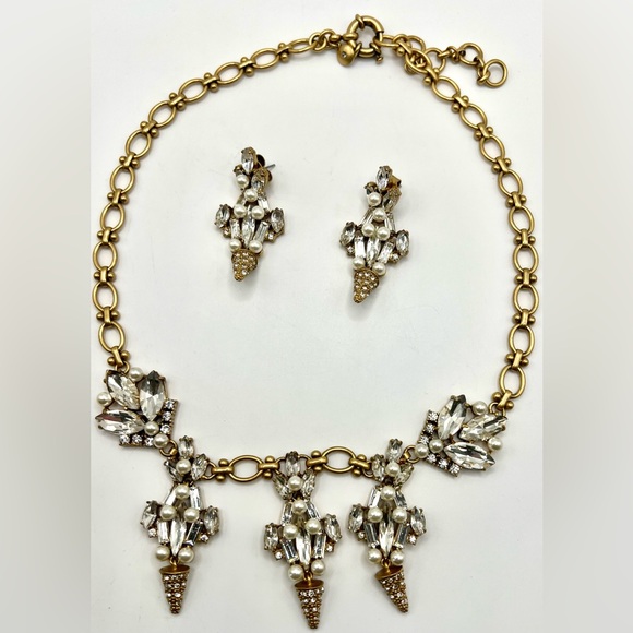 J. Crew | Jewelry | Rare J Crew Intricate Vintage Inspired Pearl ...